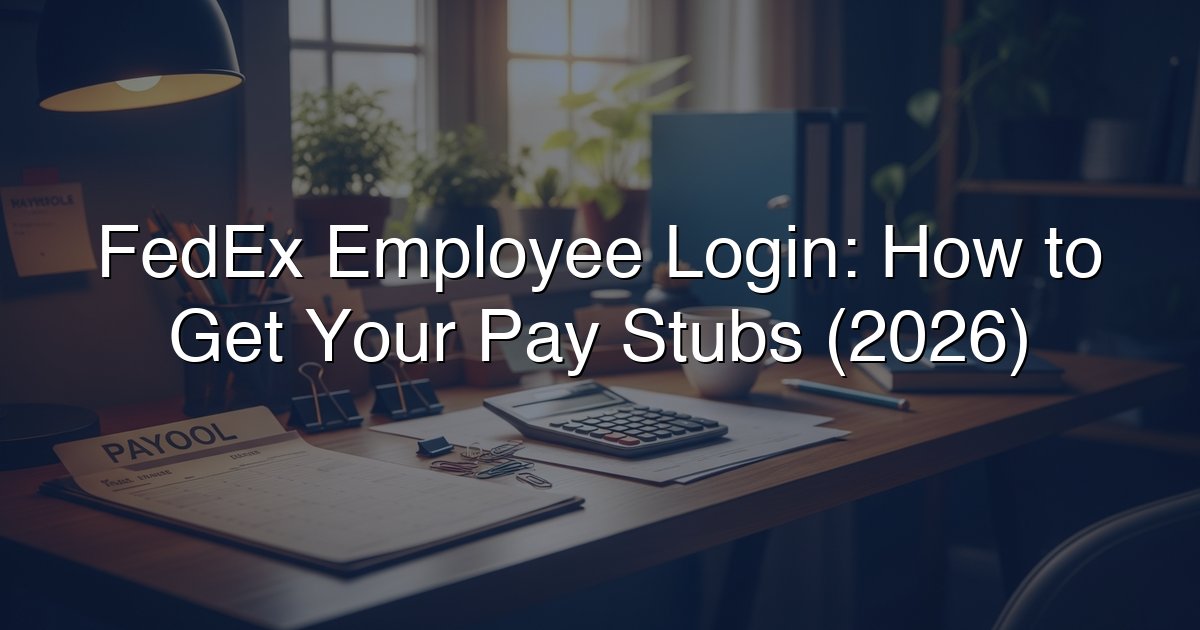 FedEx Employee Login: How to Get Your Pay Stubs (2026)